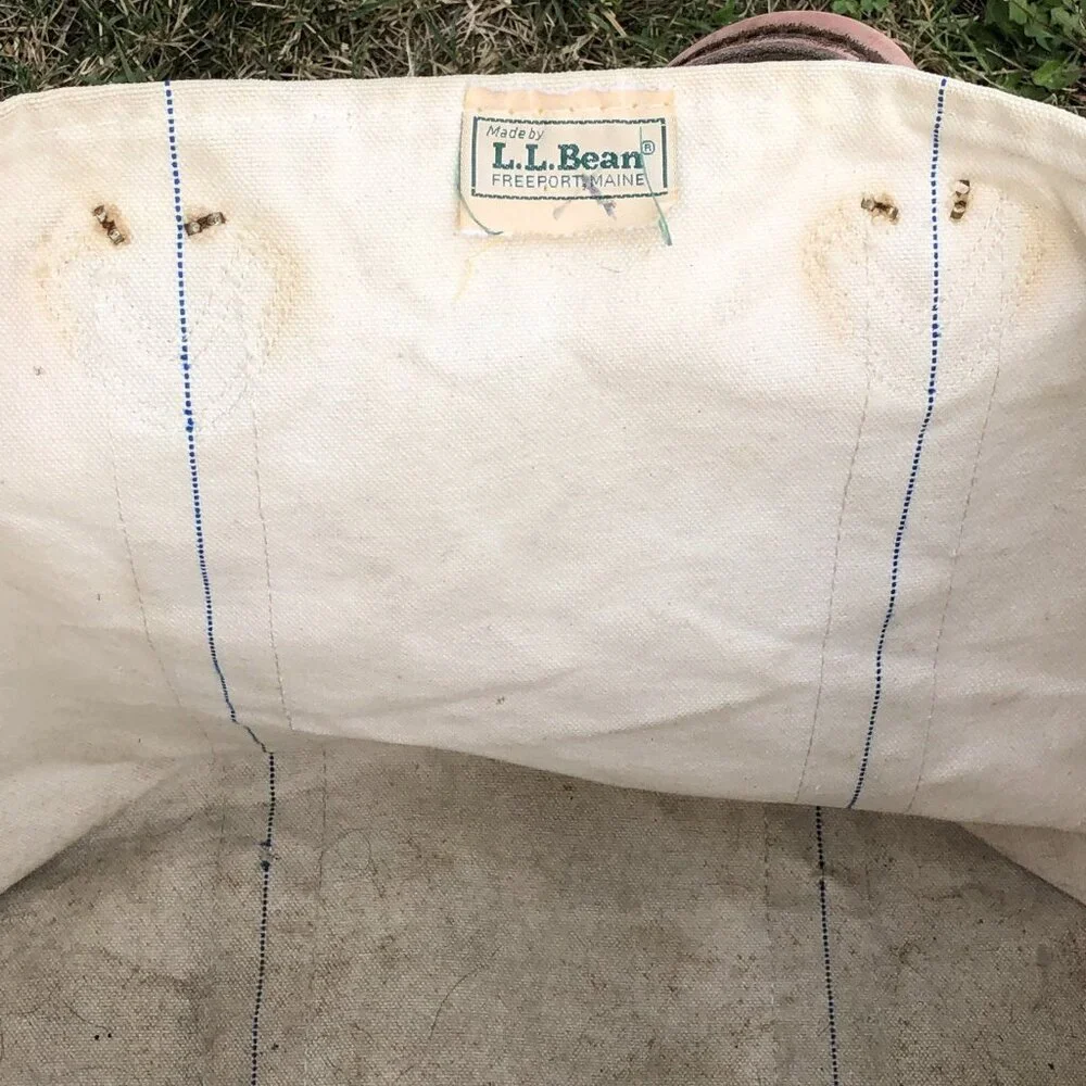 L.L. Bean | Bags | Vintage Ll Bean Canvas Boat Tote Bag Leather Handles ...